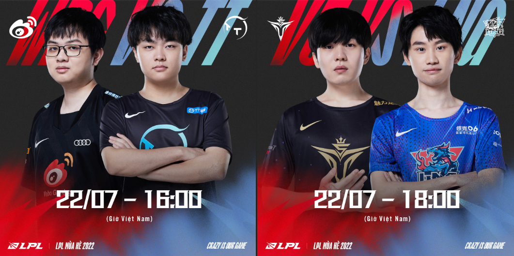 Trực tiếp LPL mùa Hè ngày 22/7: WBG - TT, V5 - LNG