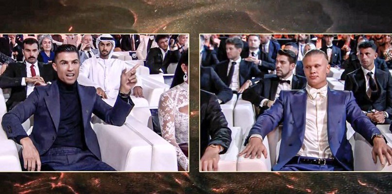 Ronaldo bị chê 'giả tạo' khi Haaland giành Quả bóng vàng Dubai