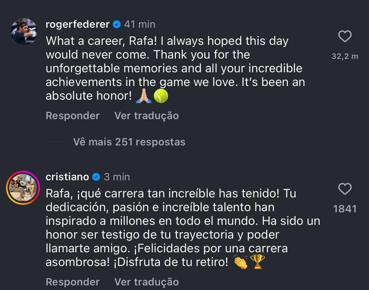 Roger Federer cùng nhiều 'sao số' tri ân Nadal giải nghệ