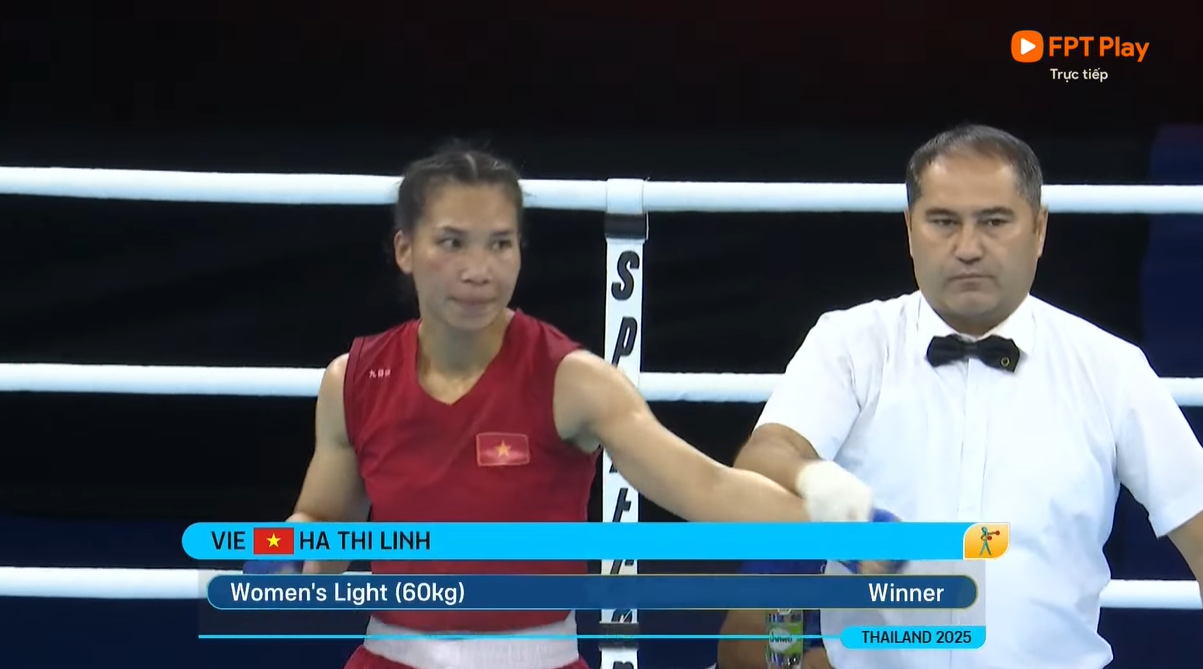'Bà mẹ hai con' Hà Thị Linh áp đảo, lọt chung kết boxing SEA Games 33