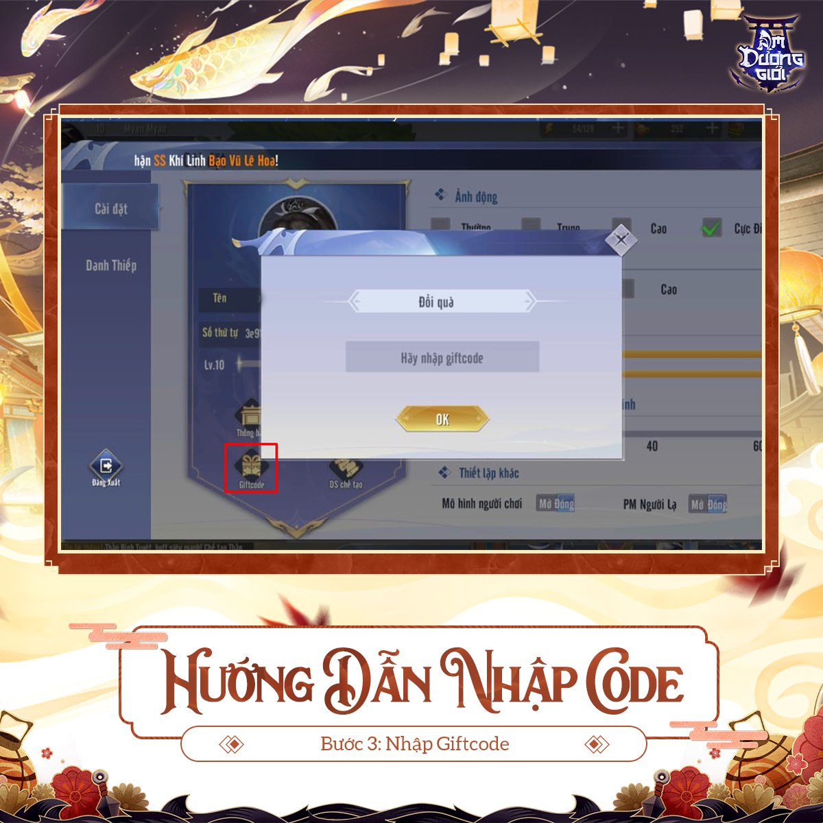 Code Âm Dương Giới và cách nhập