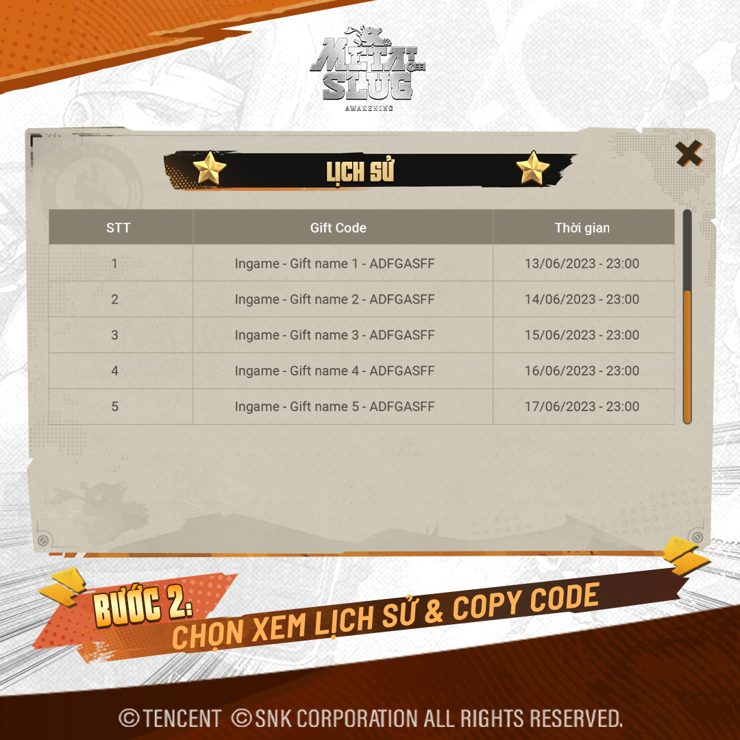 Code Metal Slug Awakening mới nhất và cách nhập