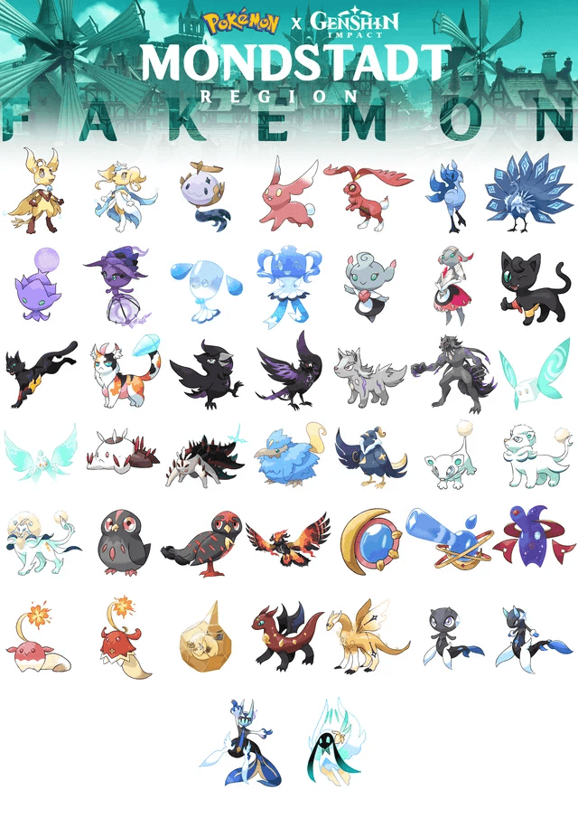 Ngắm Genshin Impact phiên bản POKEMON fanmade siêu dễ thương