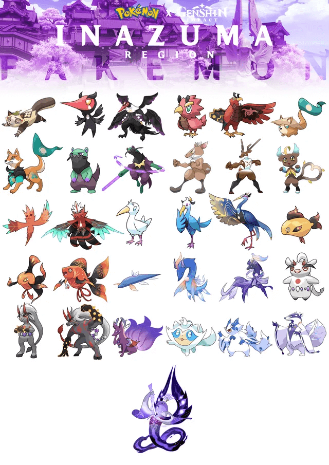 Ngắm Genshin Impact phiên bản POKEMON fanmade siêu dễ thương