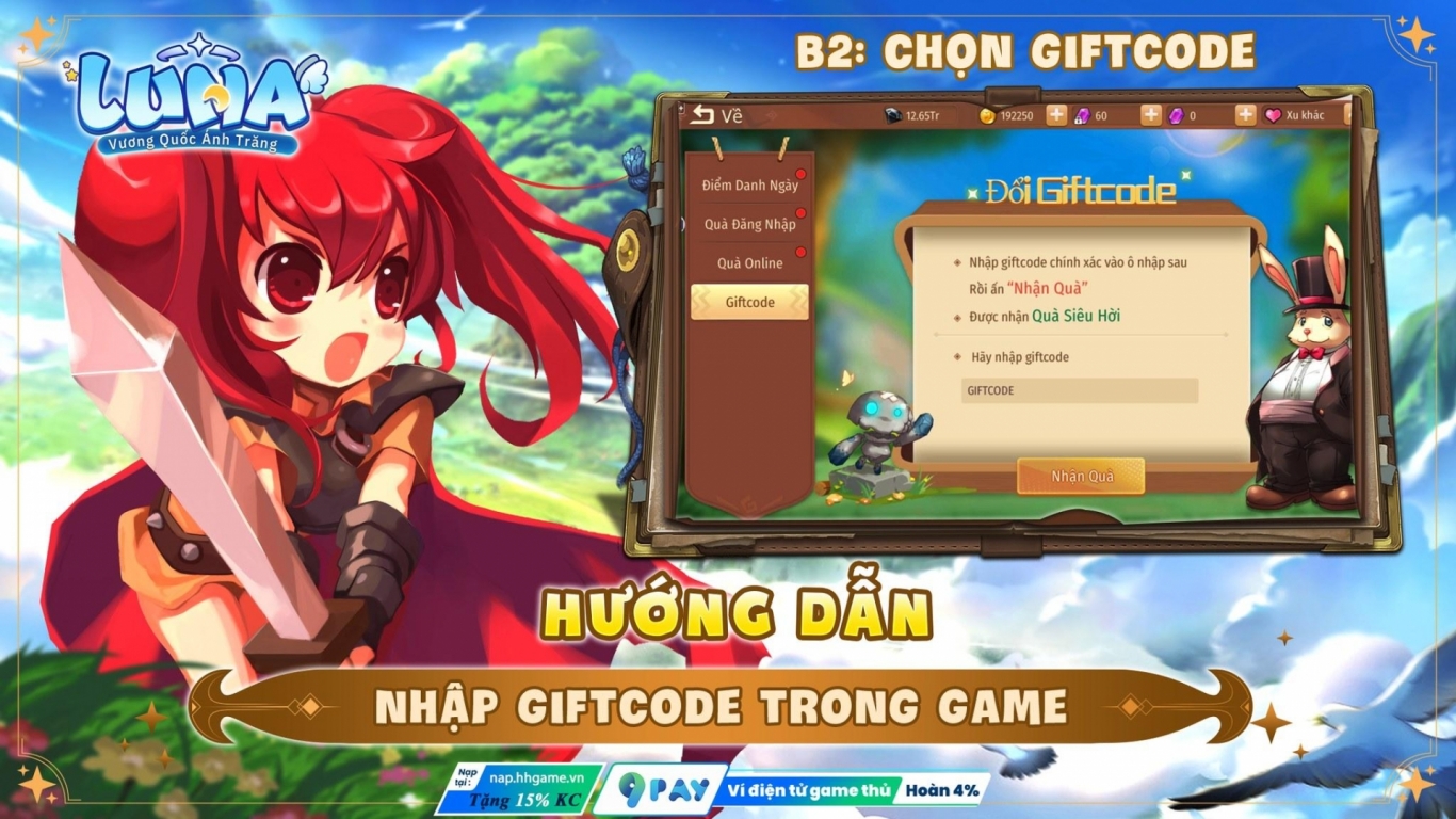 Code LUNA Vương Quốc Ánh Trăng mới nhất 09/2025