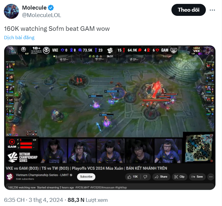 Fan quốc tế nói gì về màn ra mắt thành công của SofM tại VCS?