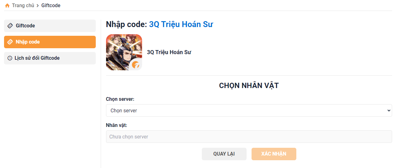 Code 3Q Triệu Hoán Sư mới nhất 12/2025 và cách nhập