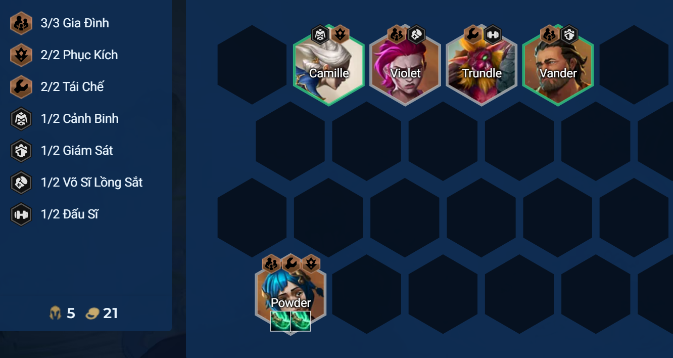 Cách chơi đội hình Đe Dọa Powder Silco DTCL Mùa 13