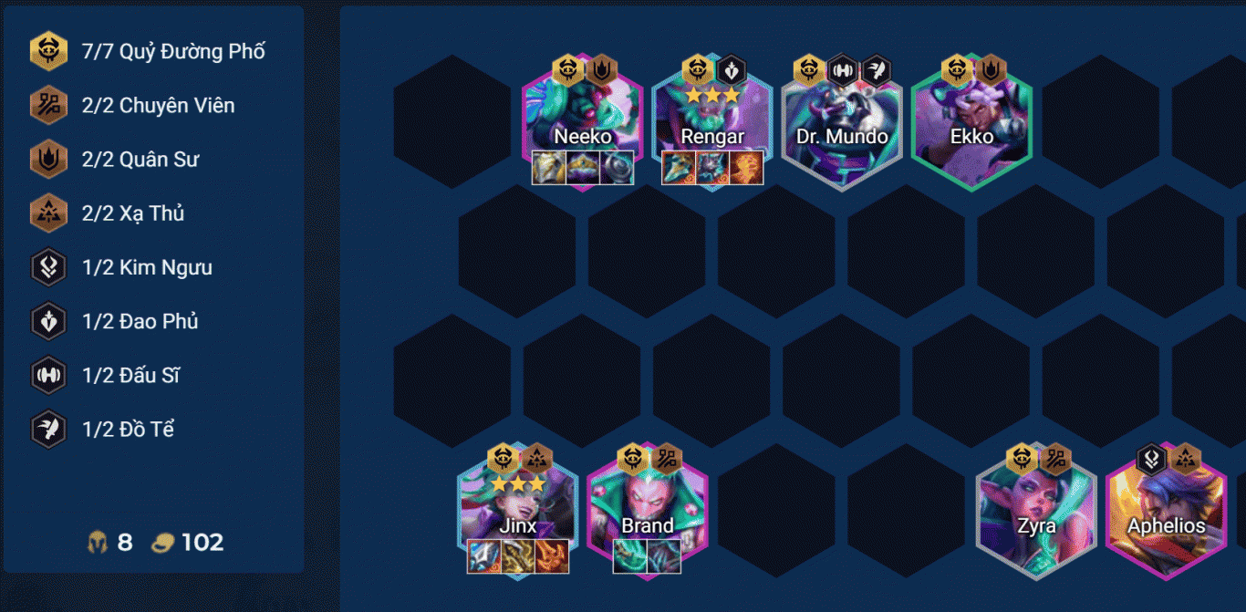 Cách chơi đội hình Reroll Jinx - Rengar DTCL Mùa 14