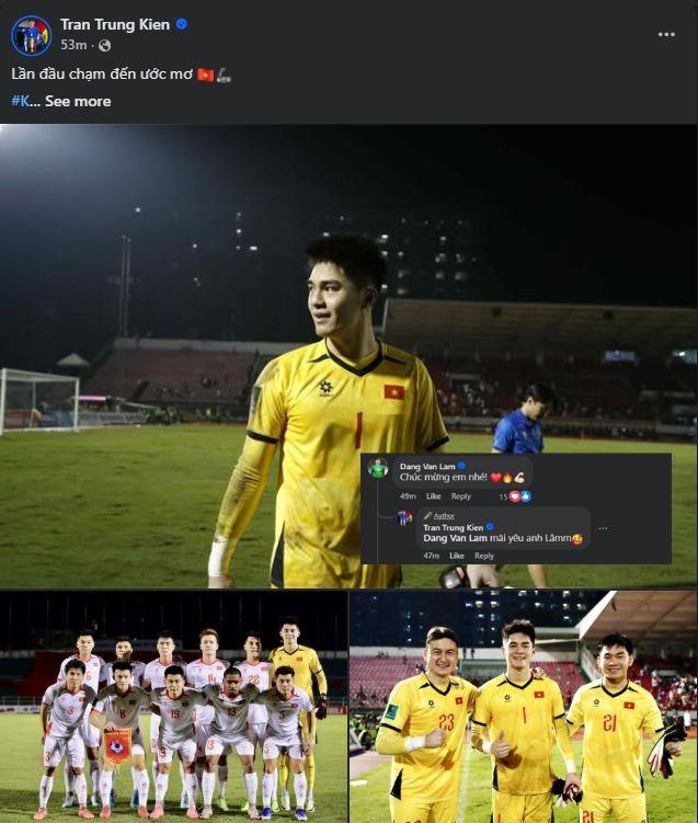 Phản ứng của Đặng Văn Lâm khi Trung Kiên bắt chính ở ĐT Việt Nam