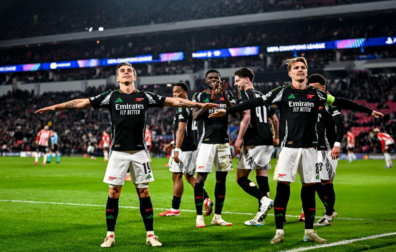 Kết quả - tỷ số PSV vs Arsenal: 'Pháo thủ' vào guồng