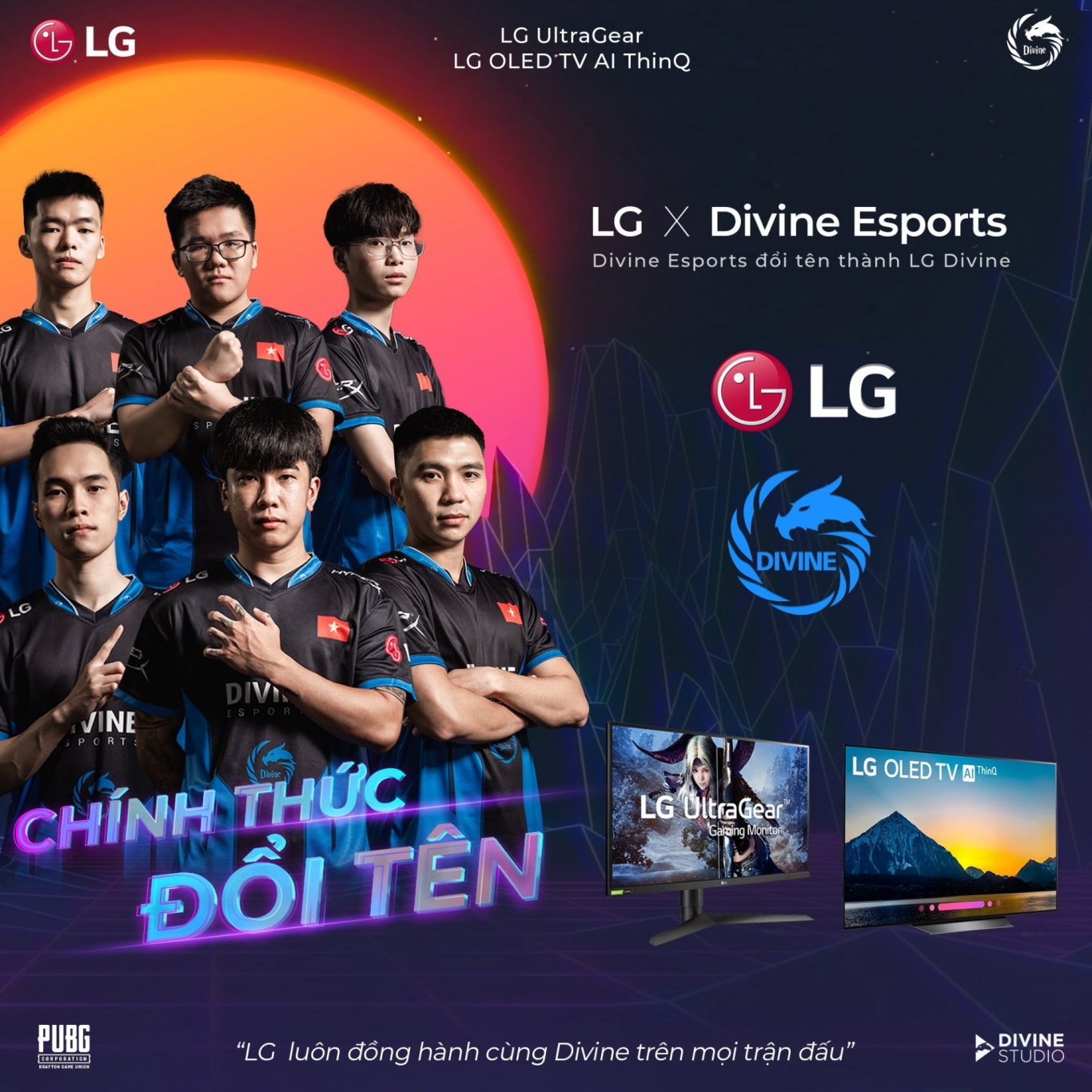 PUBG: Divine Esports chính thức đổi tên thành LG Divine