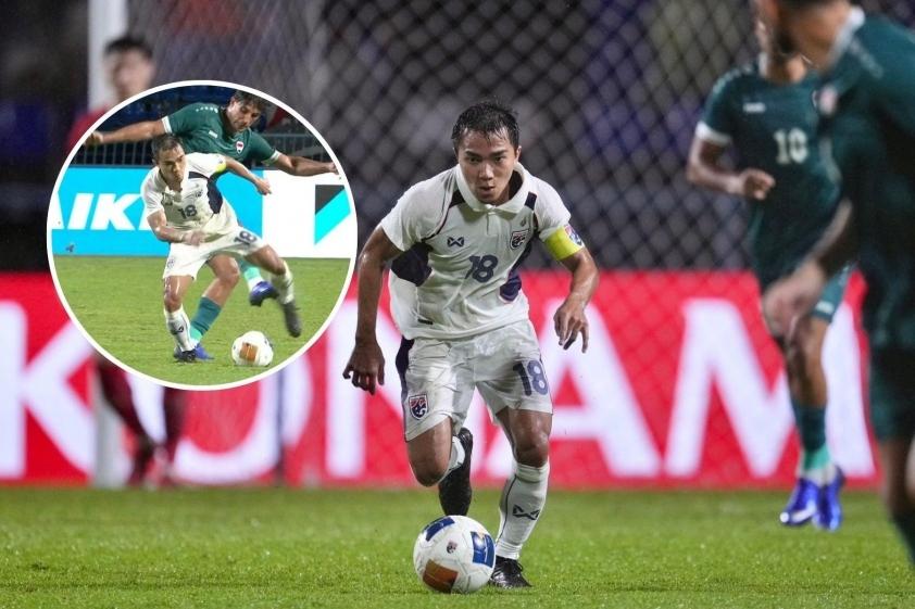 Phạm lỗi thô bạo với Chanathip, cầu thủ Iraq bị chính đồng đội chỉ trích