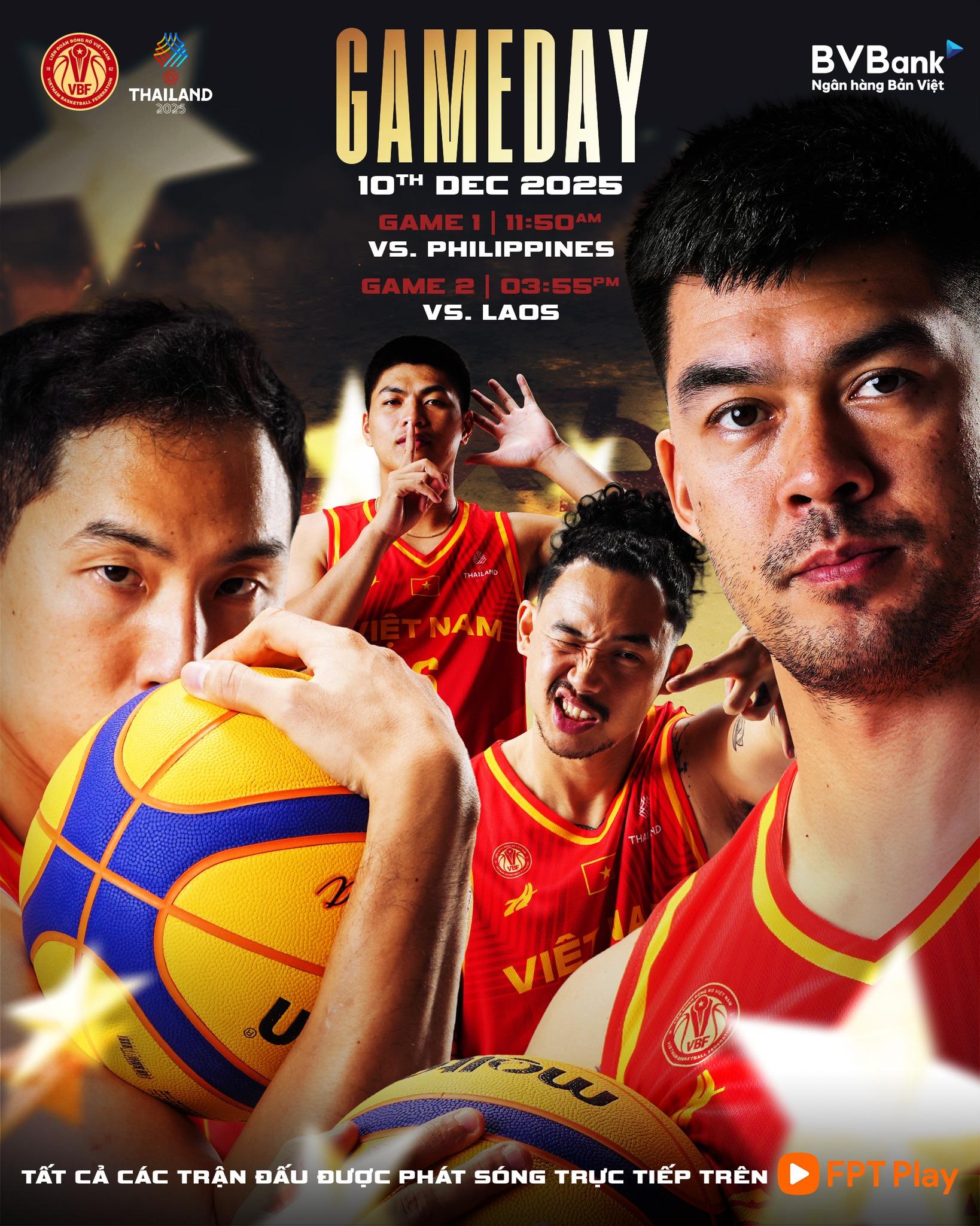 Bóng rổ 3x3 Việt Nam thua ngược Philippines trận ra quân SEA Games 33