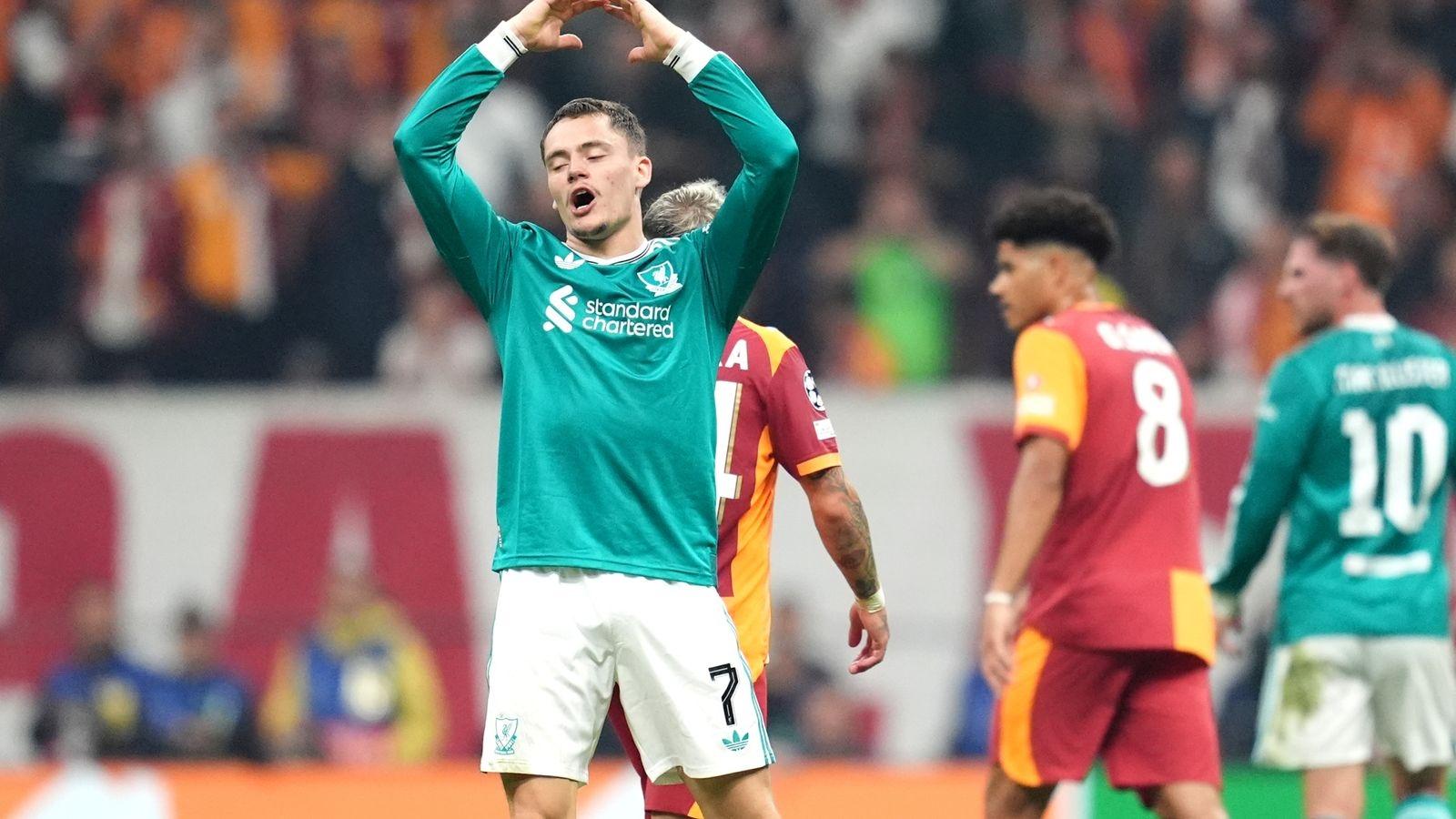 Kết quả bóng đá Liverpool vs Galatasaray: Thất vọng!
