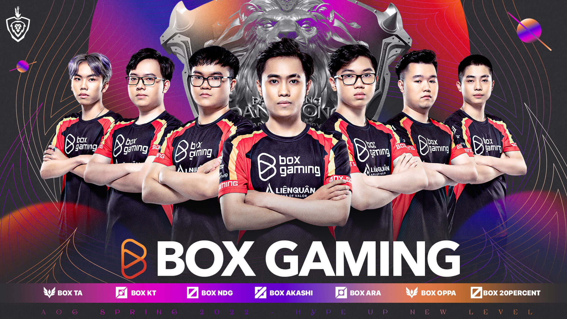 Đội hình chính thức của Box Gaming tại ĐTDV Mùa Xuân 2022
