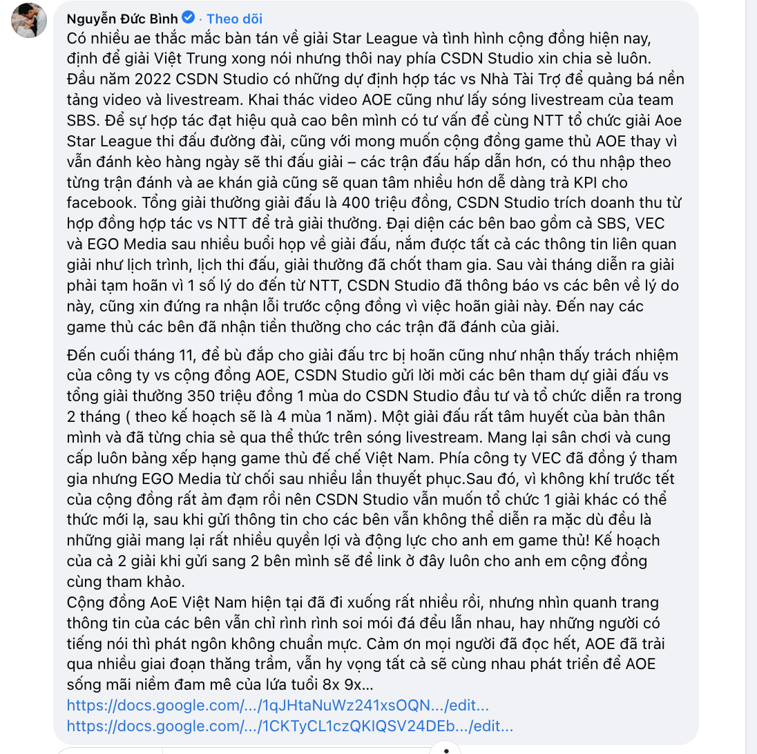 CSDN: 'Cộng đồng AOE Việt Nam đi xuống, chỉ rình soi mói đá đểu nhau’