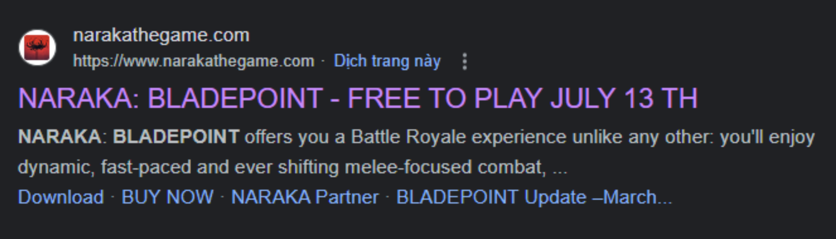 NARAKA BLADEPOINT chuyển sang FREE TO PLAY từ ngày 13/07