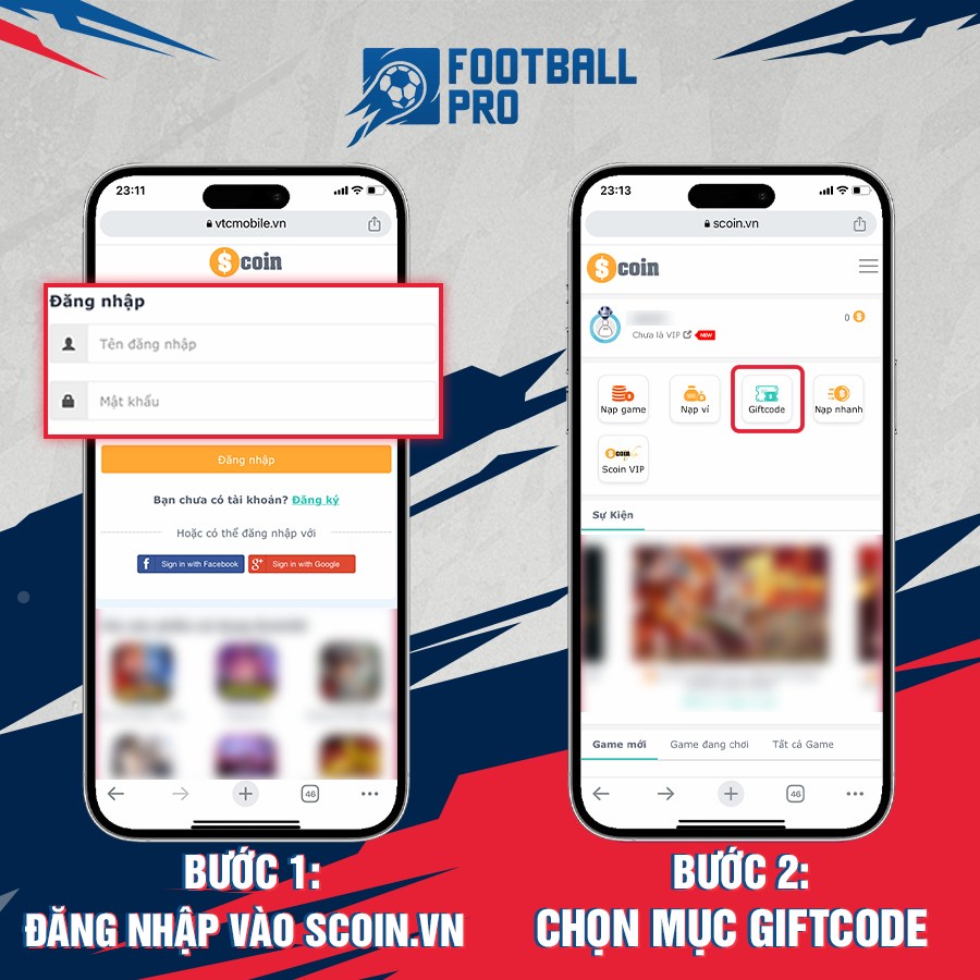 Code Football Pro VTC mới nhất và cách nhập