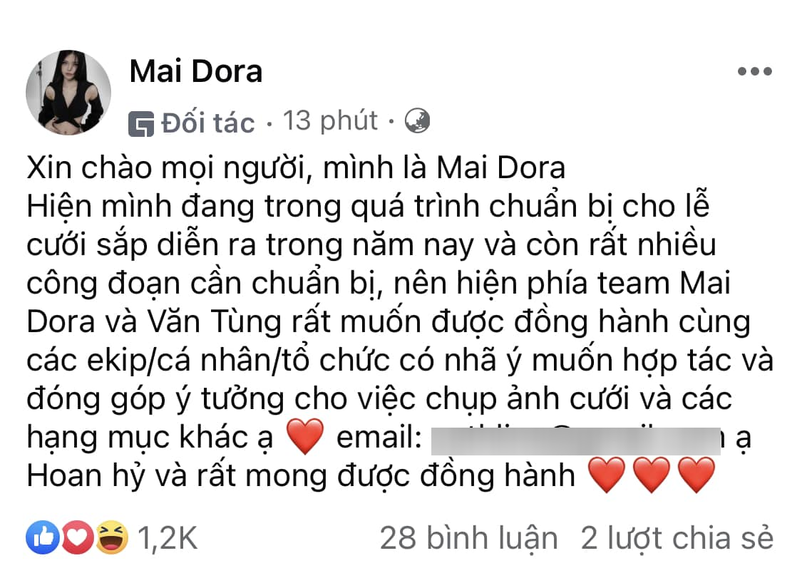 Văn Tùng - Mai Dora sắp về chung một nhà