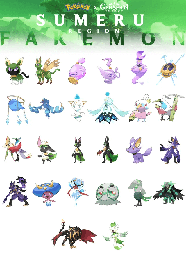 Ngắm Genshin Impact phiên bản POKEMON fanmade siêu dễ thương