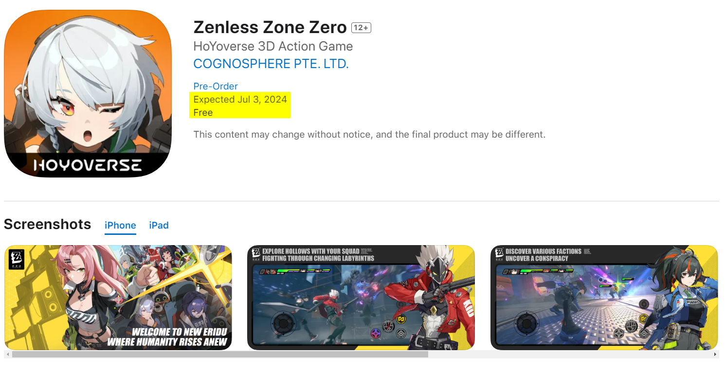 Siêu phẩm Zenless Zone Zero hé lộ ngày ra mắt