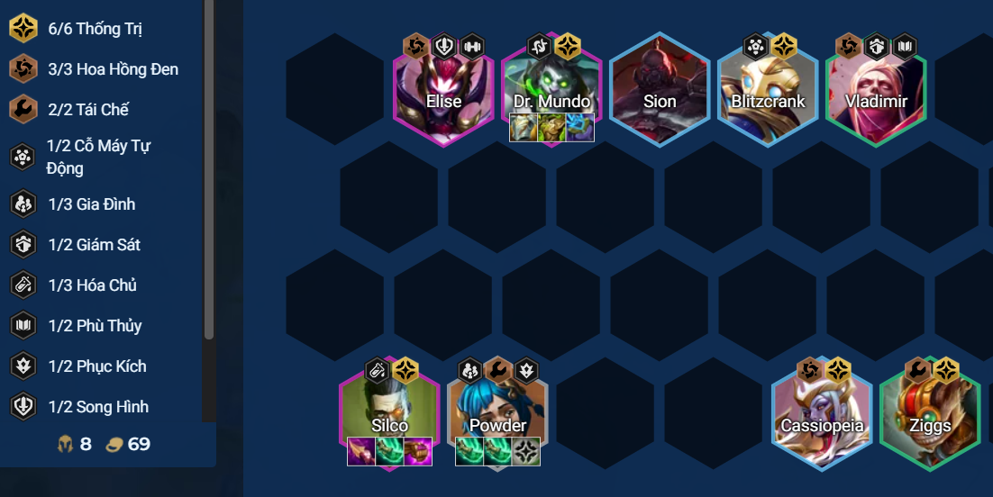 Cách chơi đội hình Đe Dọa Powder Silco DTCL Mùa 13