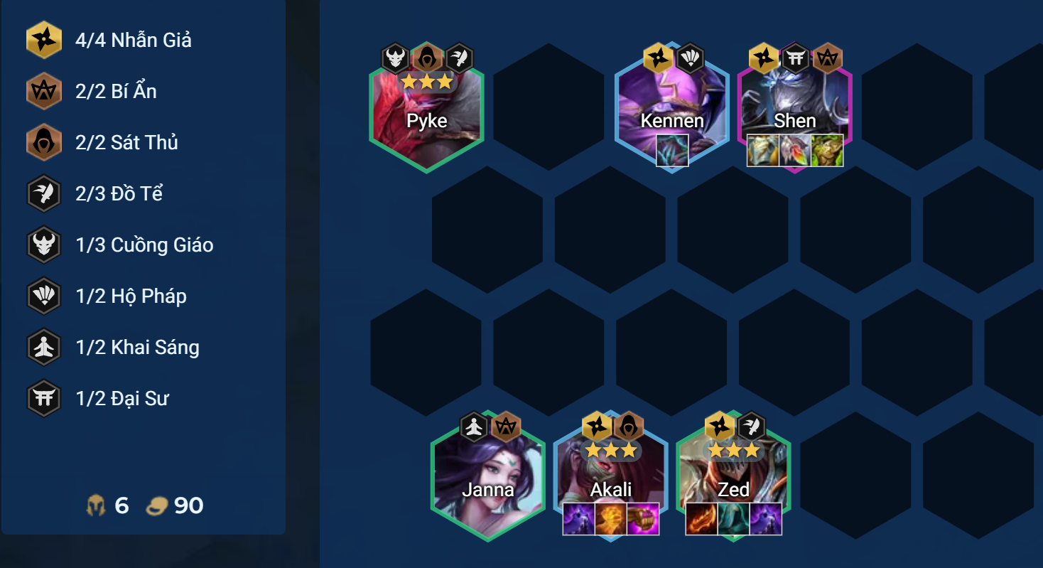 Cách chơi đội hình Zed Nhẫn Giả DTCL Mùa 4.5