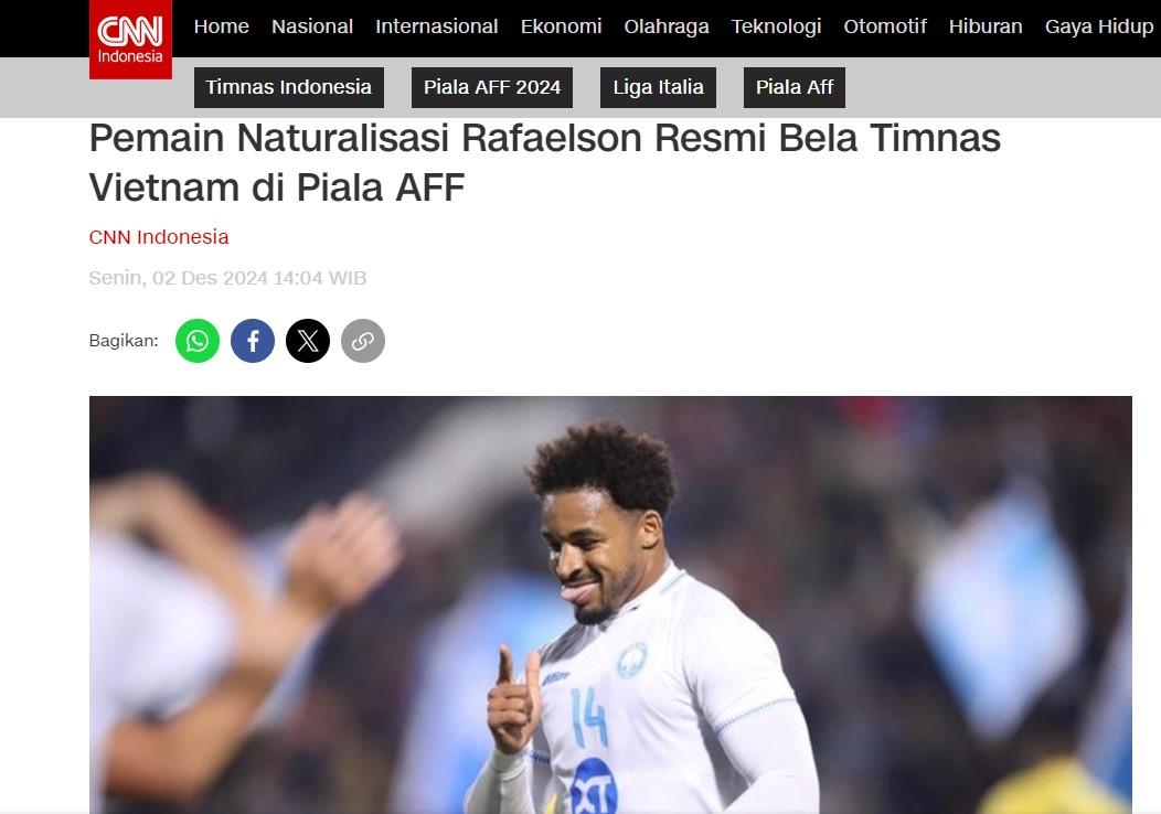 Báo Indonesia phản ứng khi Rafaelson chính thức lên ĐT Việt Nam