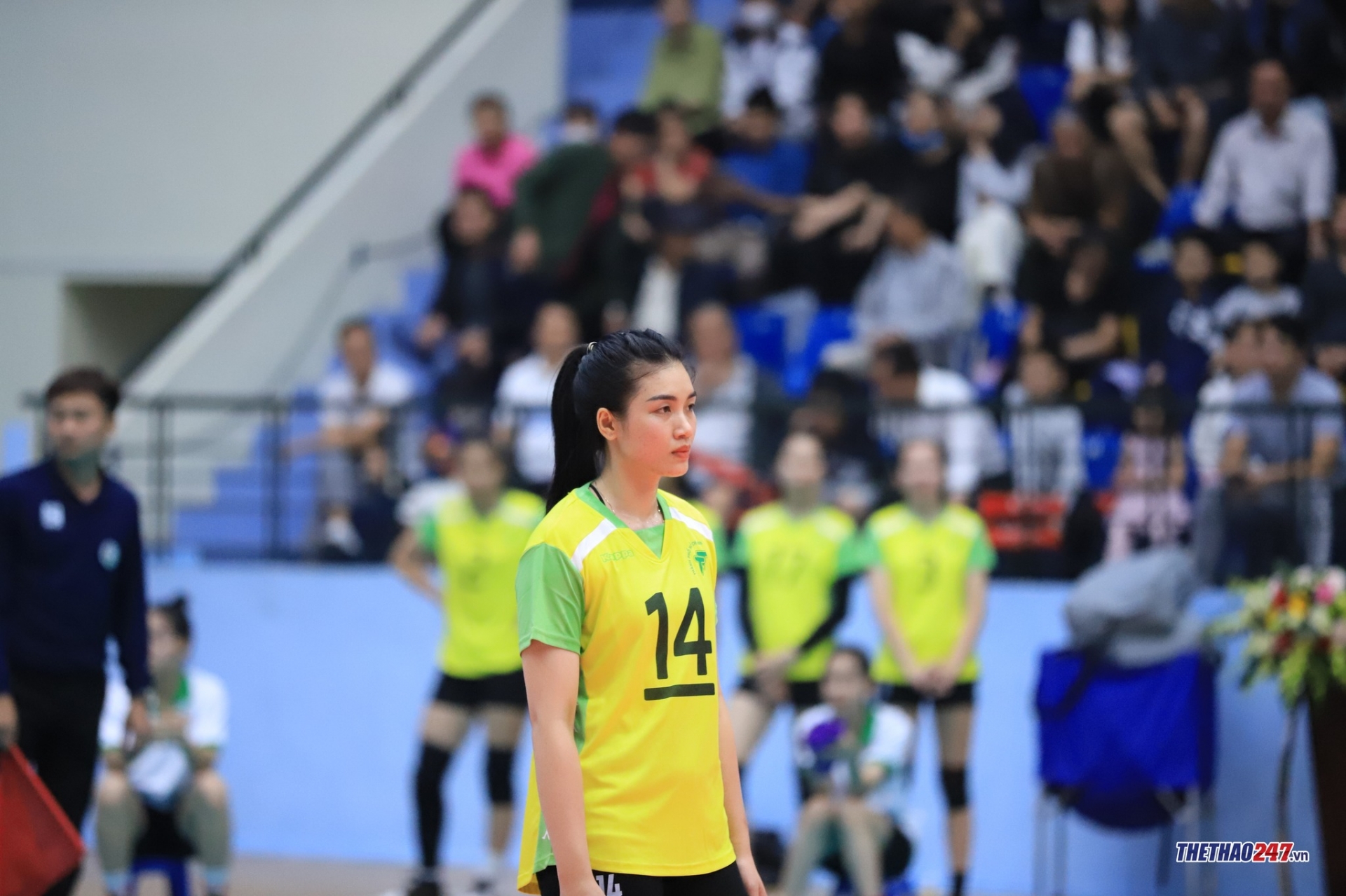 Hoa khôi bóng chuyền Mộng Kha lên xe hoa với huyền thoại bóng rổ Việt Nam