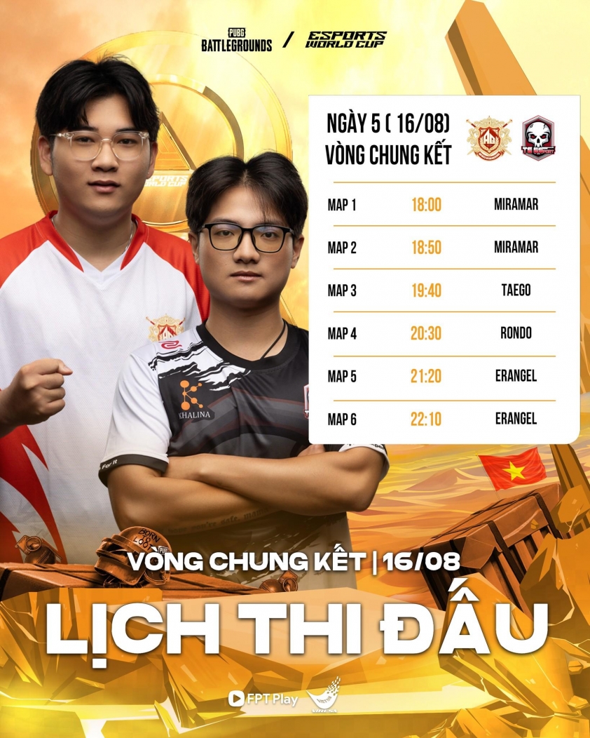 Lịch thi đấu PUBG tại EWC 2025 mới nhất