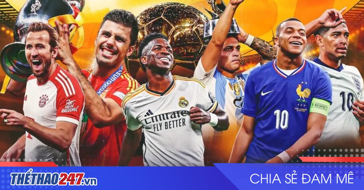 Đề cử chính thức Quả bóng vàng 2024: Vinicius, Rodri tranh hùng